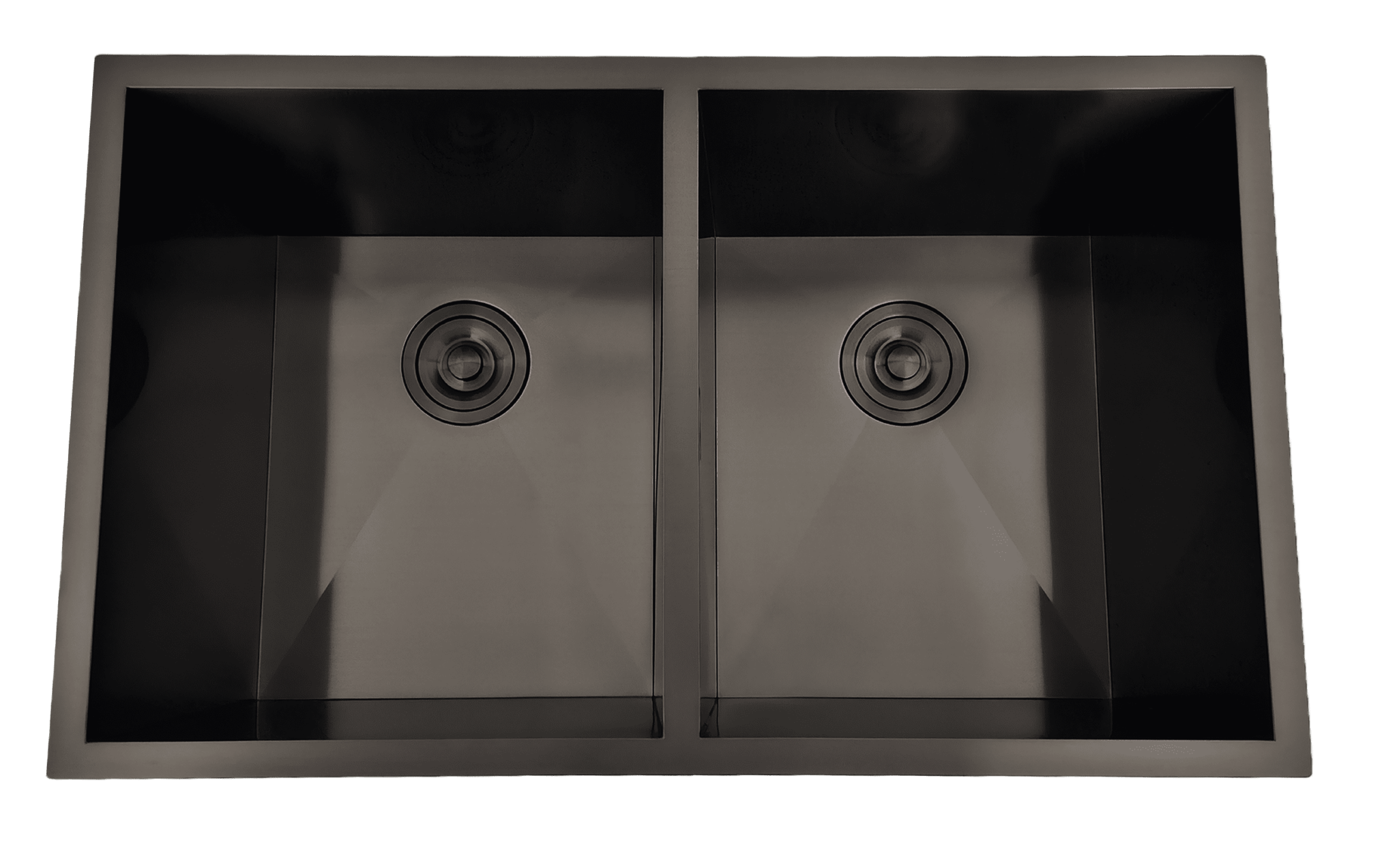 S 201B UNDERMOUNT ZERO RADIUS DOUBLE BOWL BLACK - Splendor Sinks